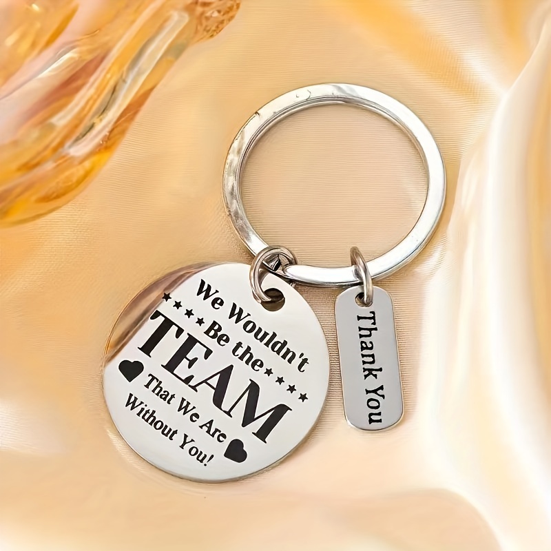 1pc Simple Sweet Inspirational Round Keychain Stainless Steel For Bags ...