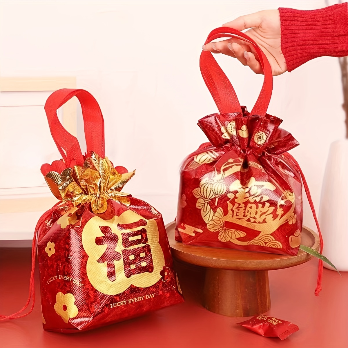 Fu Character Drawstring Gift Bag, Candy Bag, Goody Bag, Goodie Bag ...