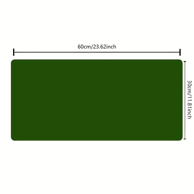 Dark Green Surface Faux Leather Mouse Pad Stitched Edges - Temu