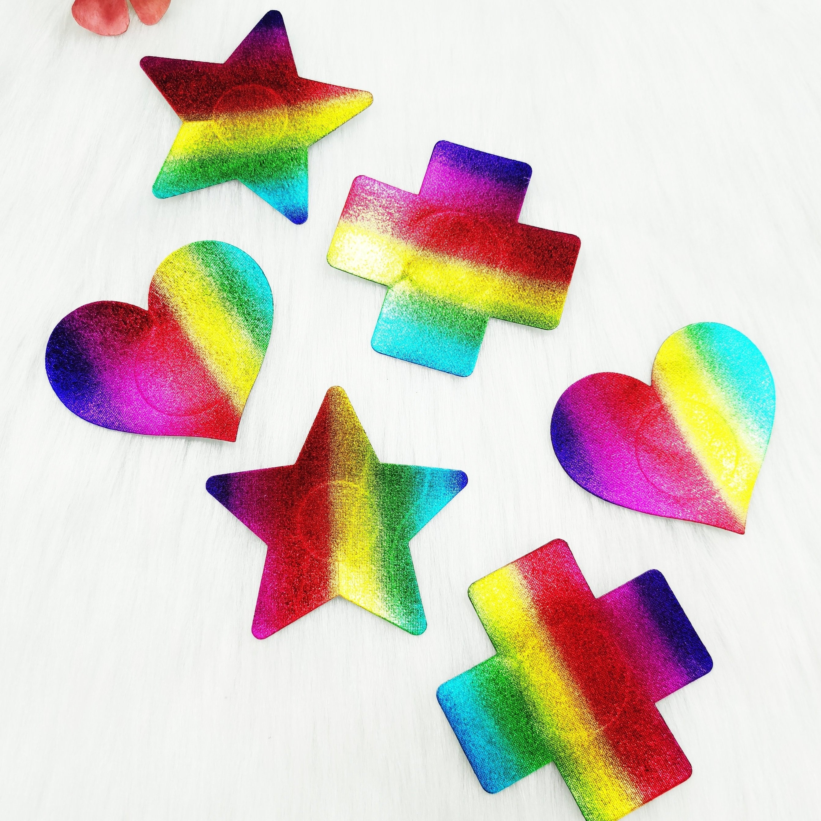 3 Pairs Rainbow Disposable Nipple Pasties Invisible Self Adhesive