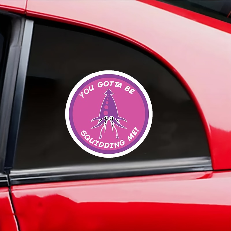 pun squid joke funny cute purple car sticker decal - {region_name}