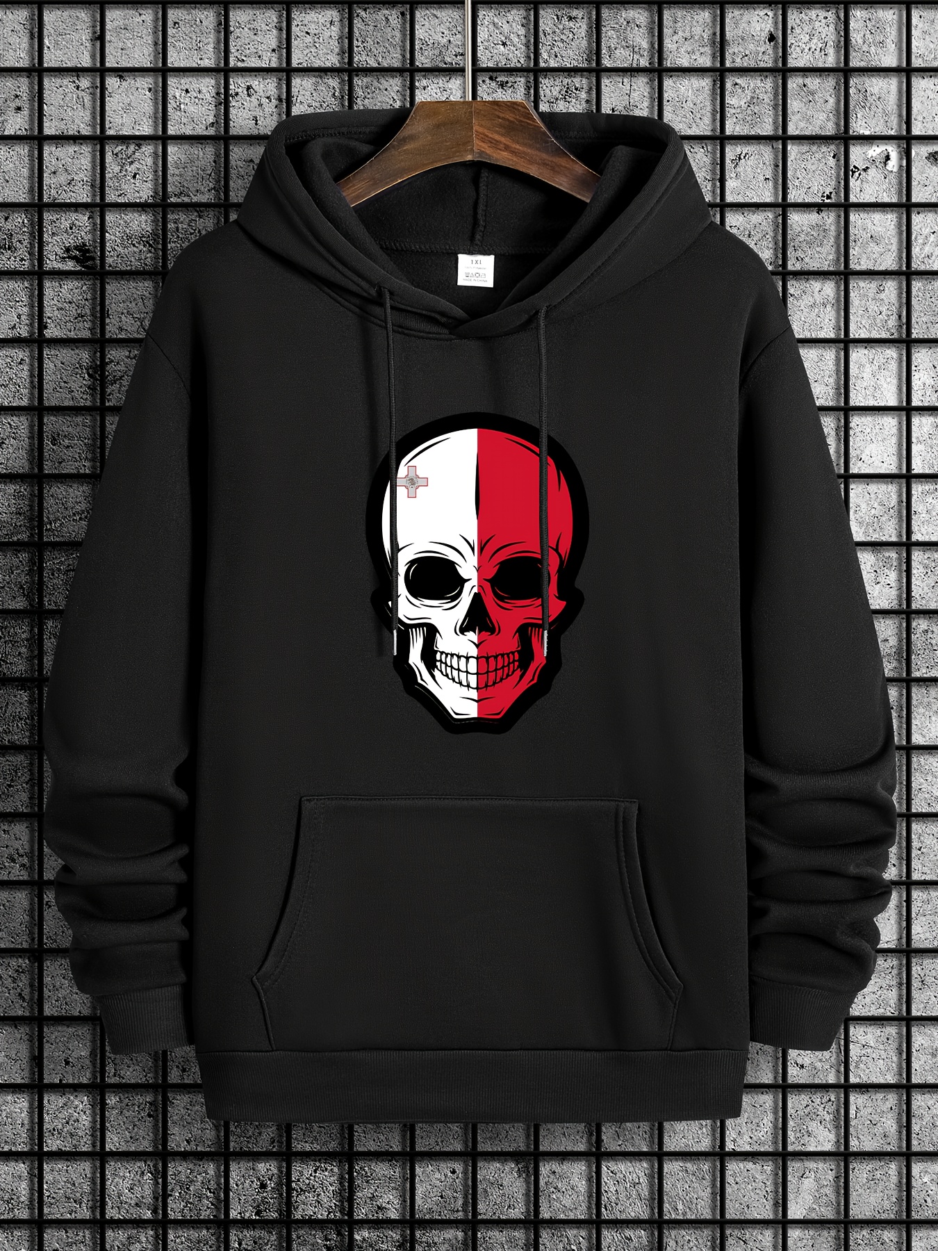 Skull Print Plus Size Hoodies Men Graphic Hoodie Kangaroo Temu Australia