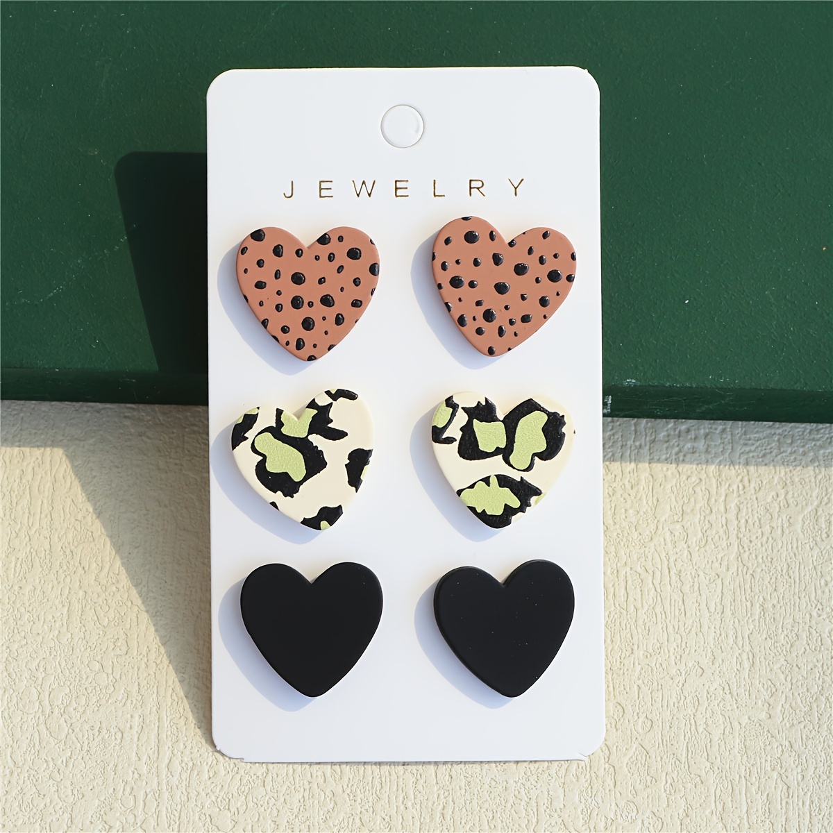 Heart Shaped Stud Earrings Acrylic Lightweight Female - Temu New Zealand