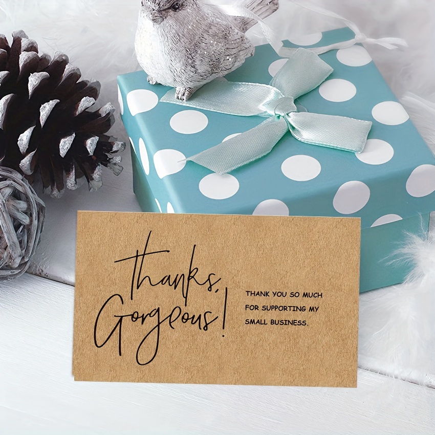Kraft Paper Thank Card Thank Gift Card Packaging Decoration - Temu Ireland