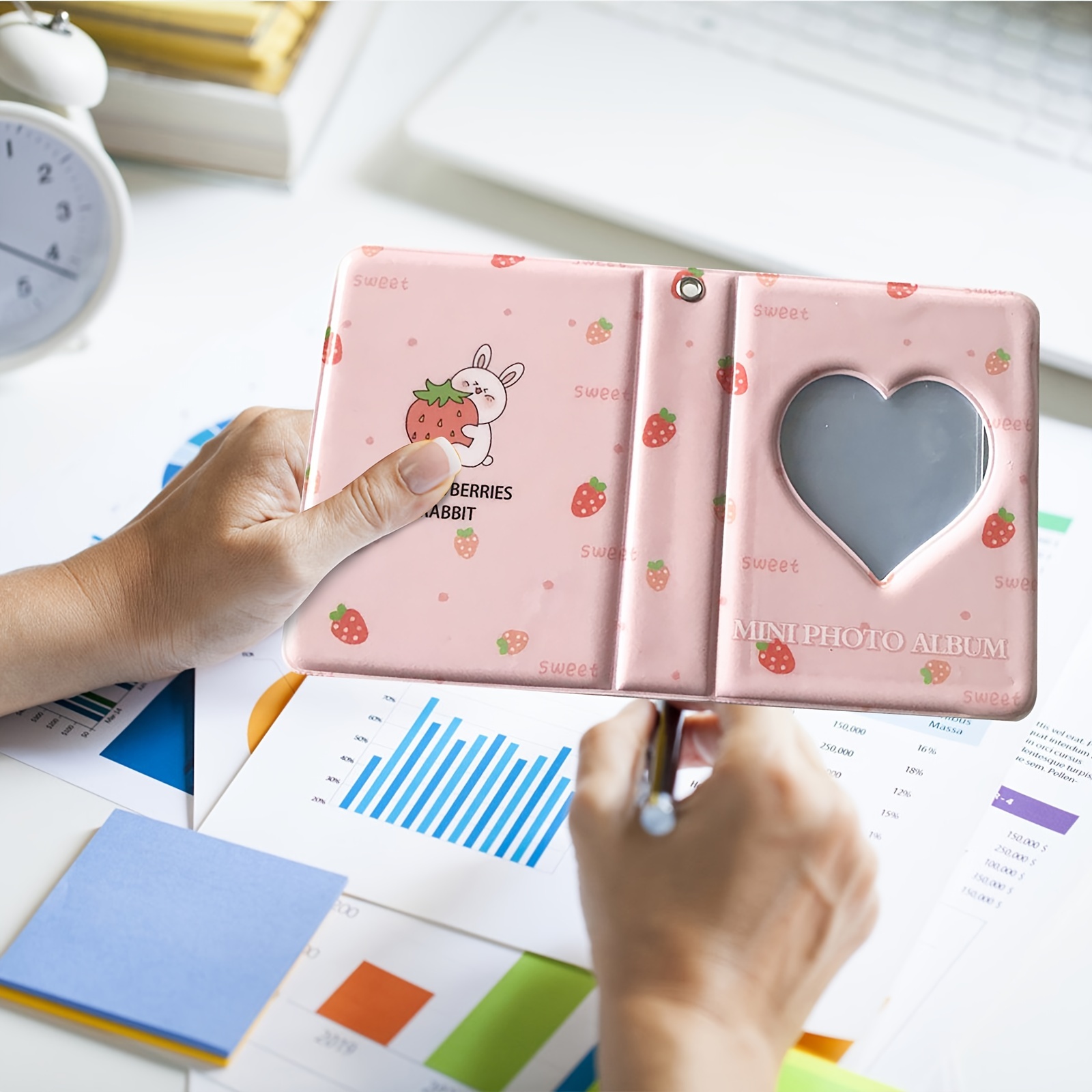 1pc Mini Cute Album Photo Card Binder Heart Cutout Photo - Temu Netherlands