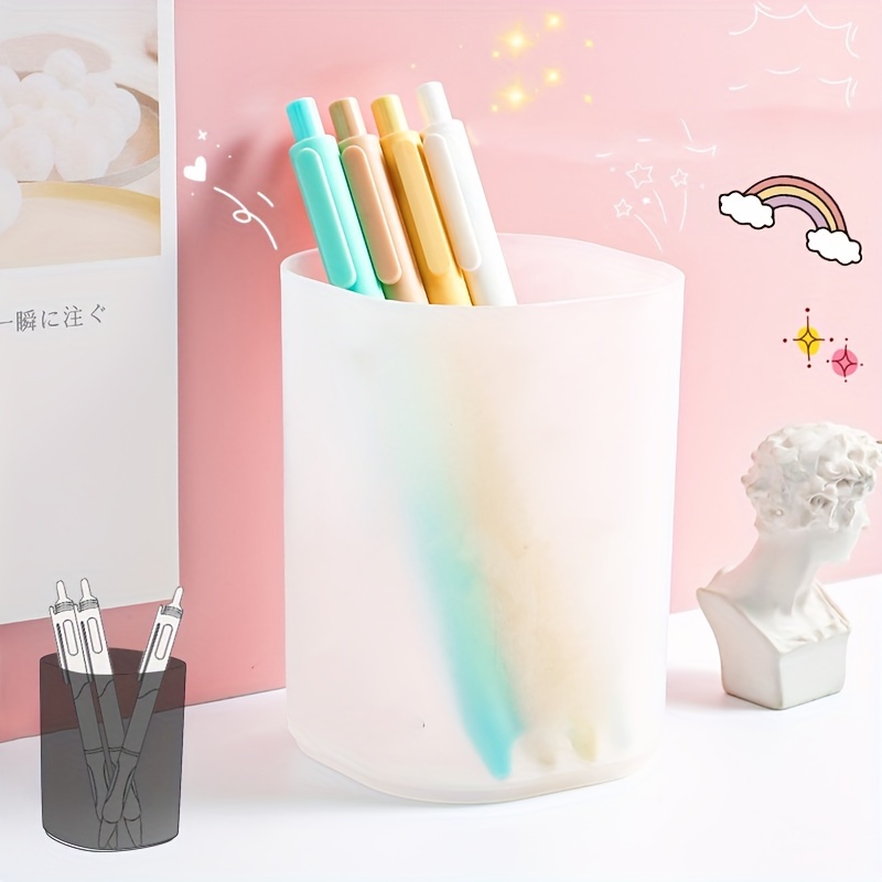 ペン軸 円筒形 卓上収納 北欧風 個性的 透明ペン軸 多機能収納ボックス 大容量 Temu Japan