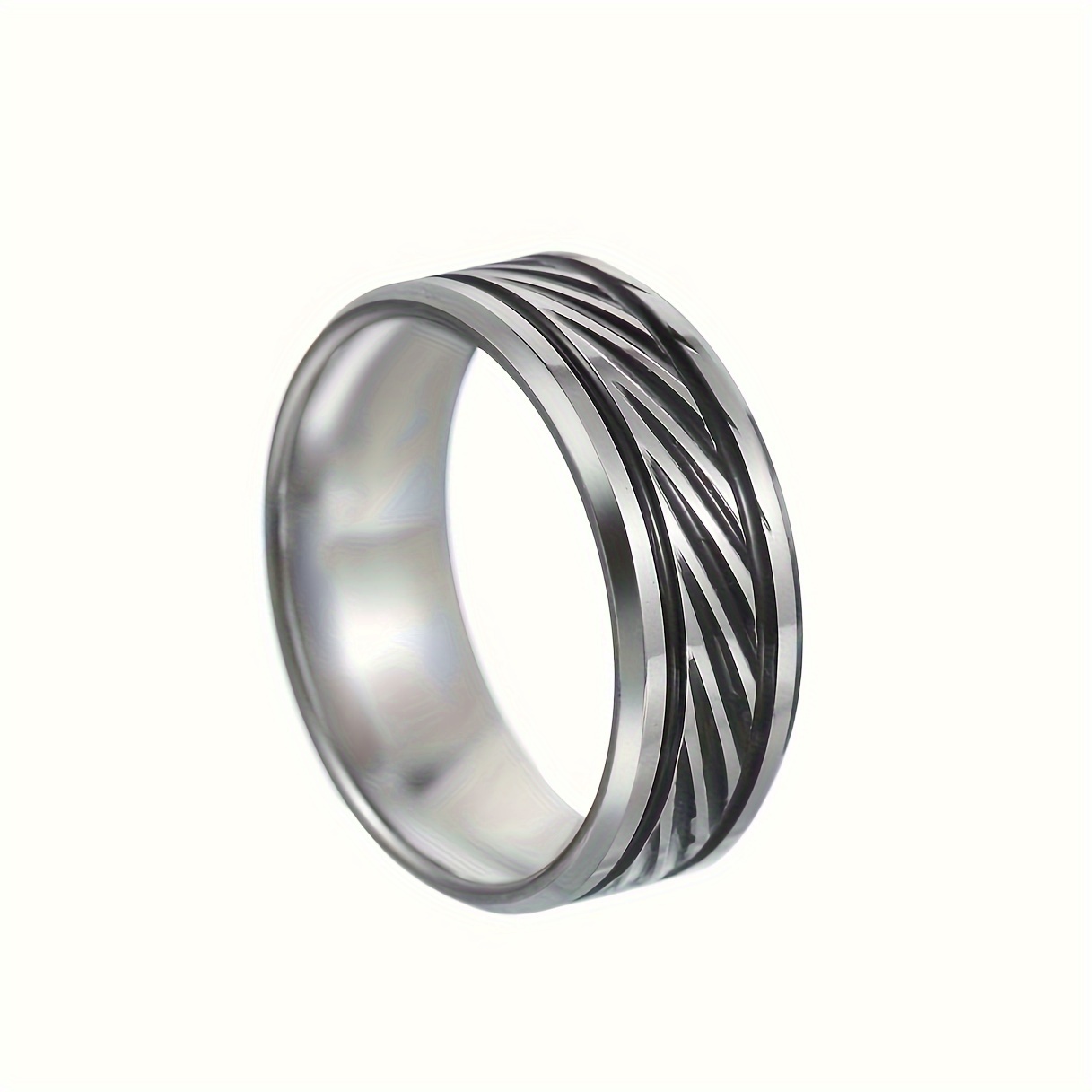 Simple Matte Stainless Steel Ring Finger Ring Exquisite - Temu United ...