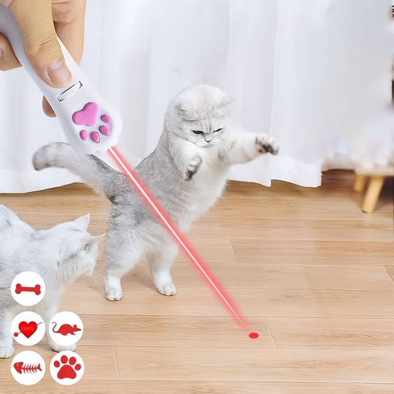 Laser Pointer Interactive Cat Chase Toy Usb Rechargeable Red Laser