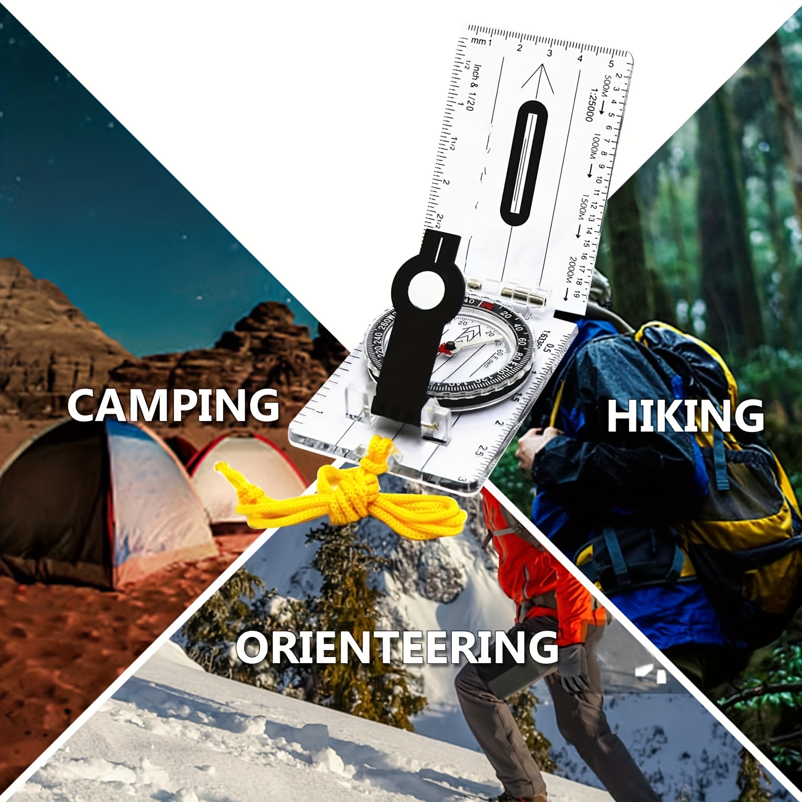 Hiking Backpacking Compass Collapsible Boy Scout Compass Camping And ...