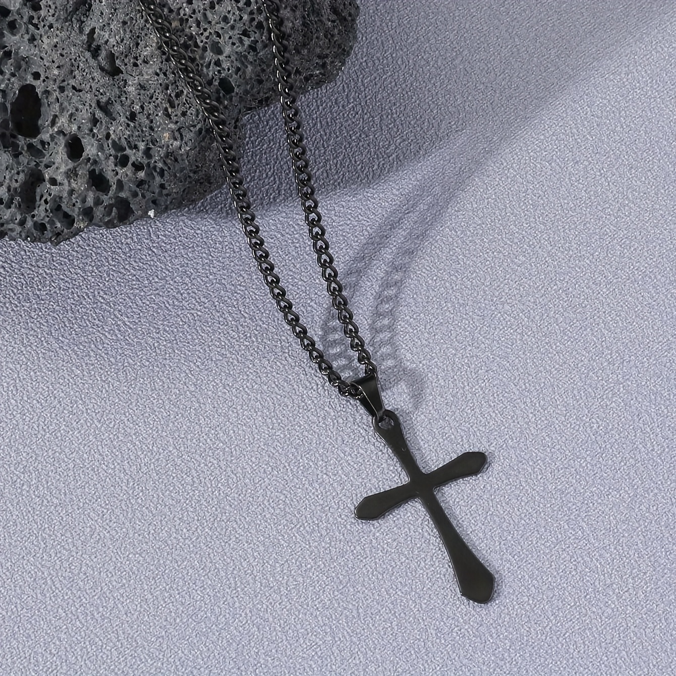 Men's Fashion Trend Thin Panel Cross Pendant - Temu United Kingdom