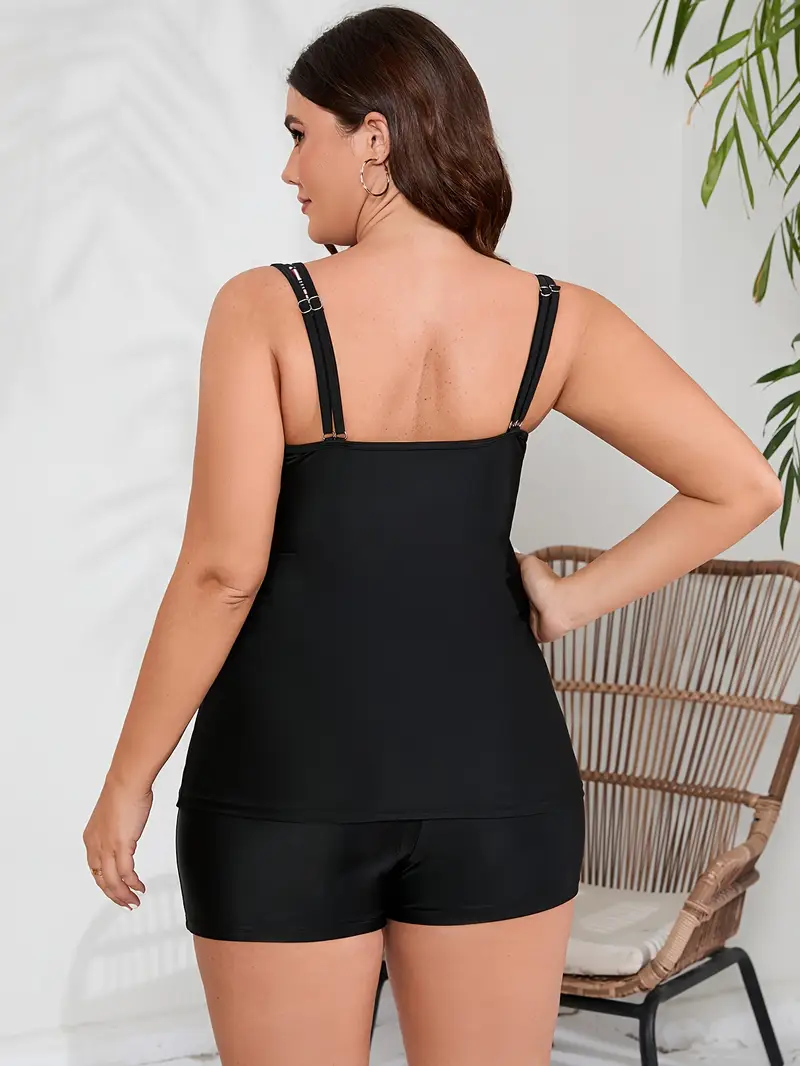 Plus Size Boho Tankini Set Womens Plus Paisley Print Round Temu
