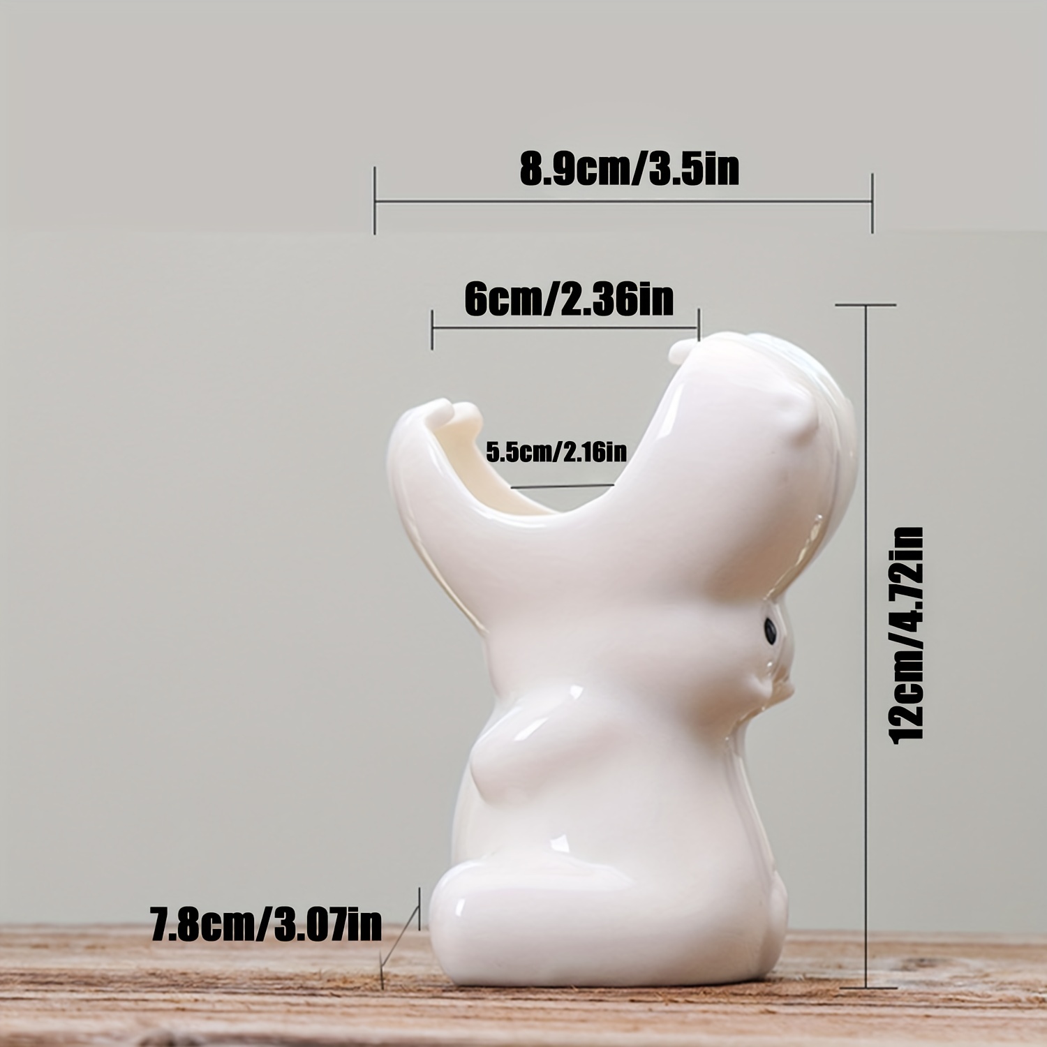 1pc Desktop Shape Cartoon Animal And Plant Ceramic Creative Hand White ...