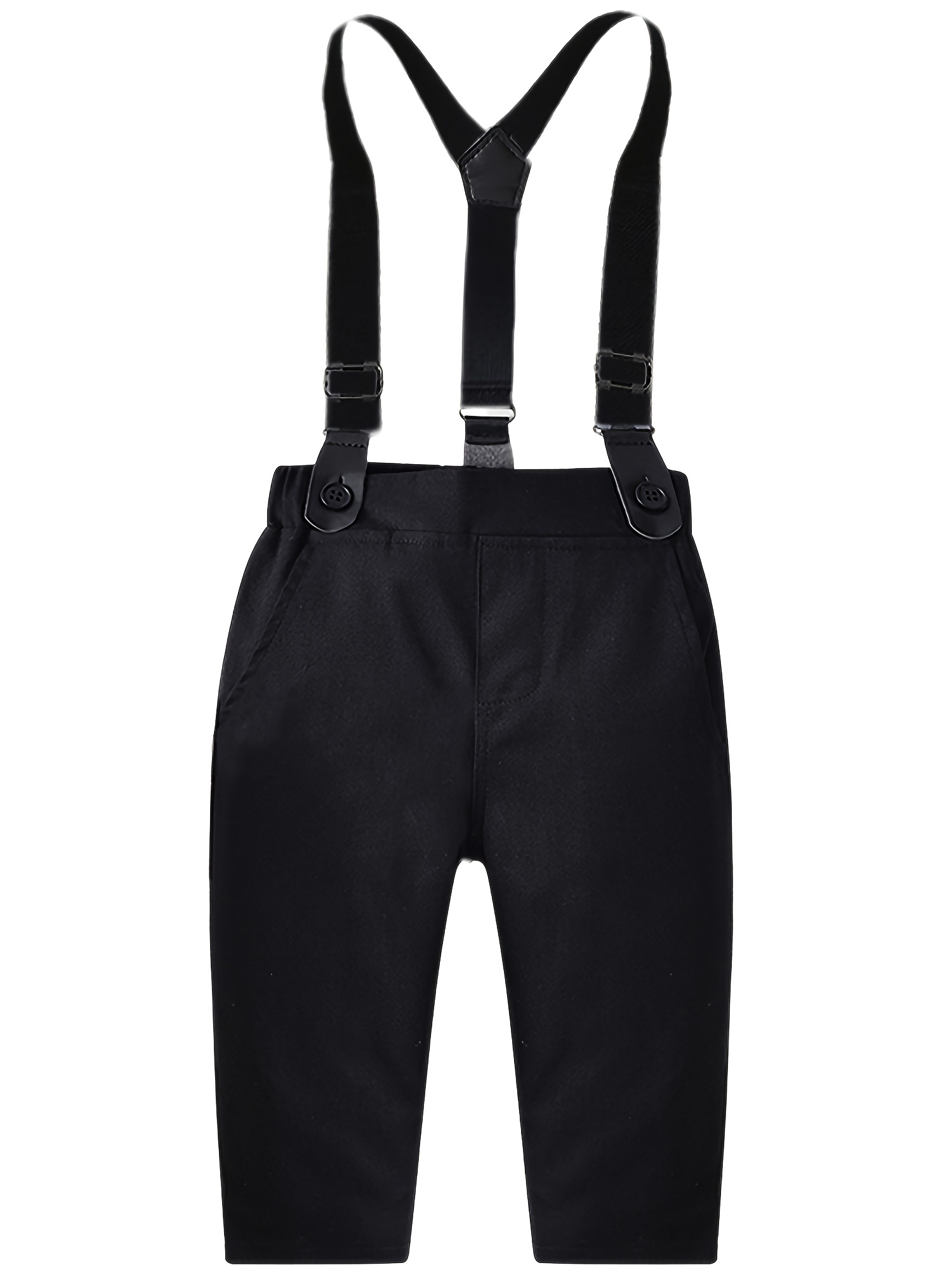 boys casual cute bow tie shirt suspender pants set party - Temu Australia