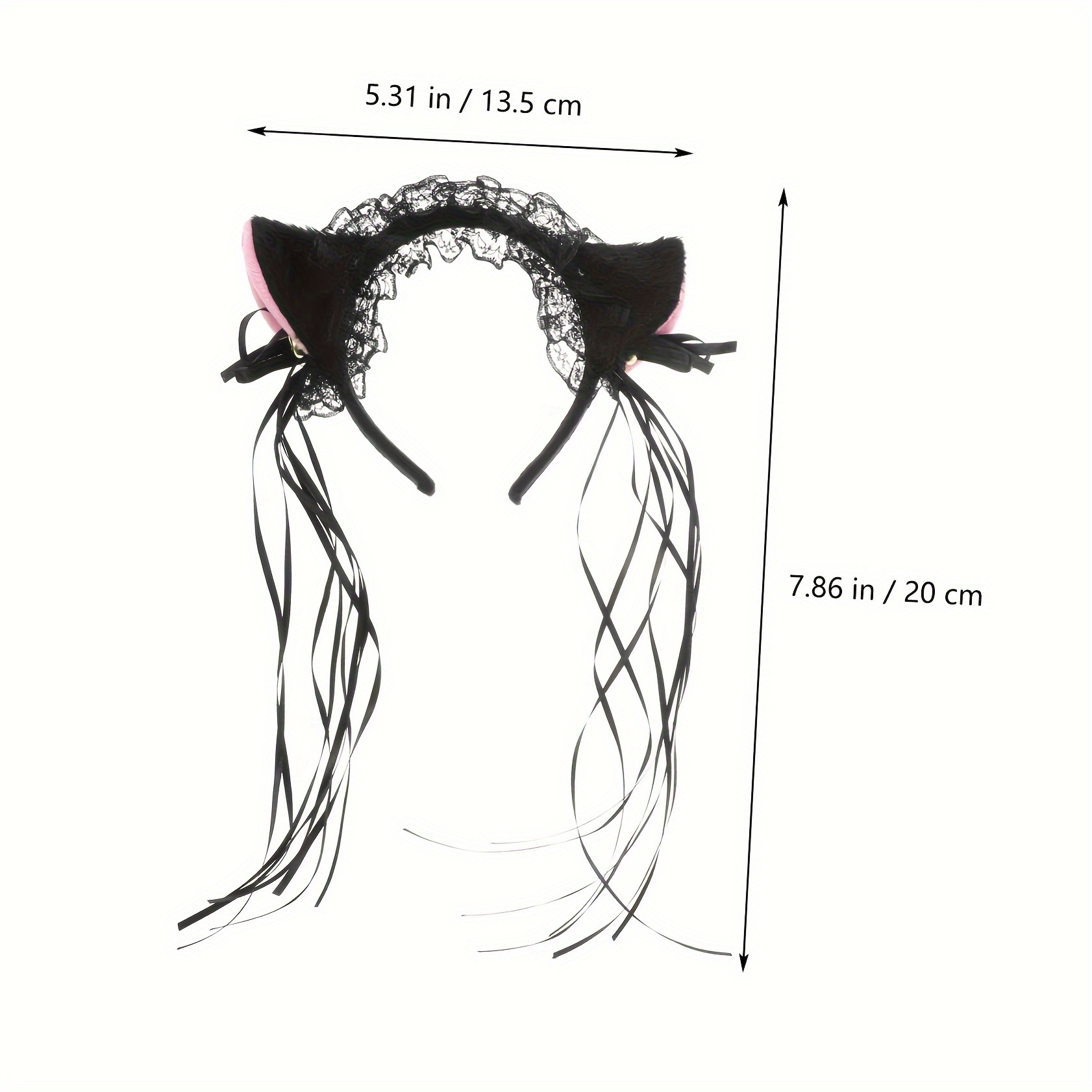 cat ears tail black headband halloween costume black hair - Temu Canada