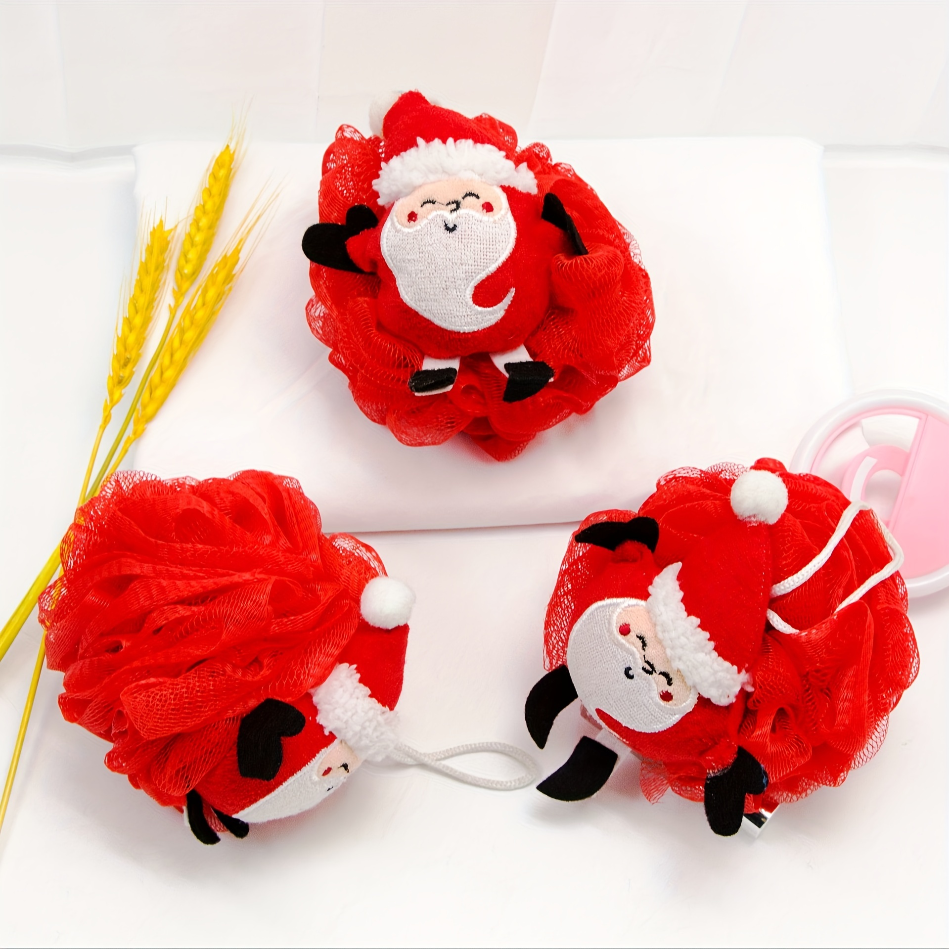 Cute Cartoon Santa Claus Exfoliating Shower Loofah - Temu