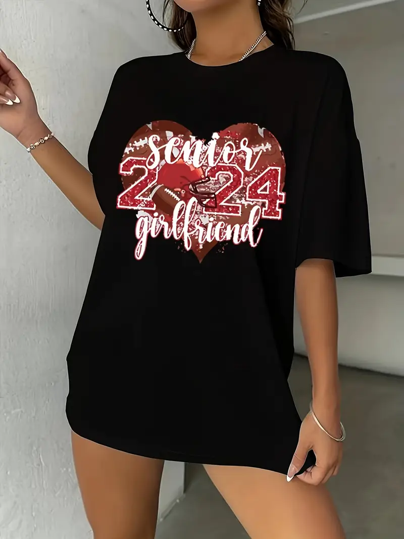 2024 Print T Shirt Plus Size Casual Crew Neck Short Sleeve T Temu