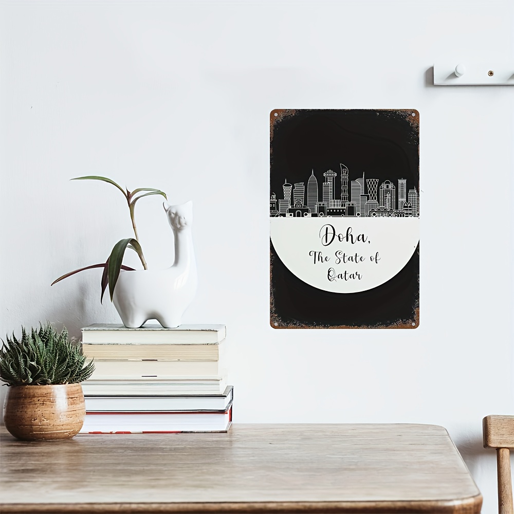 " Doha State Qatar" Metal Tin Sign Vintage Plaque Decor Wall - Temu United
