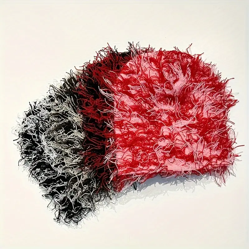 Hip Hop Tassel Y2k Beanie Trendy Mixed Color Elastic Knit Temu