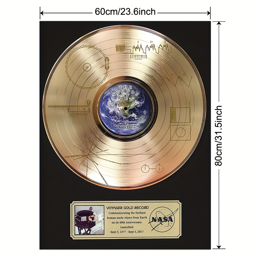 1pc Unframed Canvas Print Poster Voyager One Music Golden Record Print ...