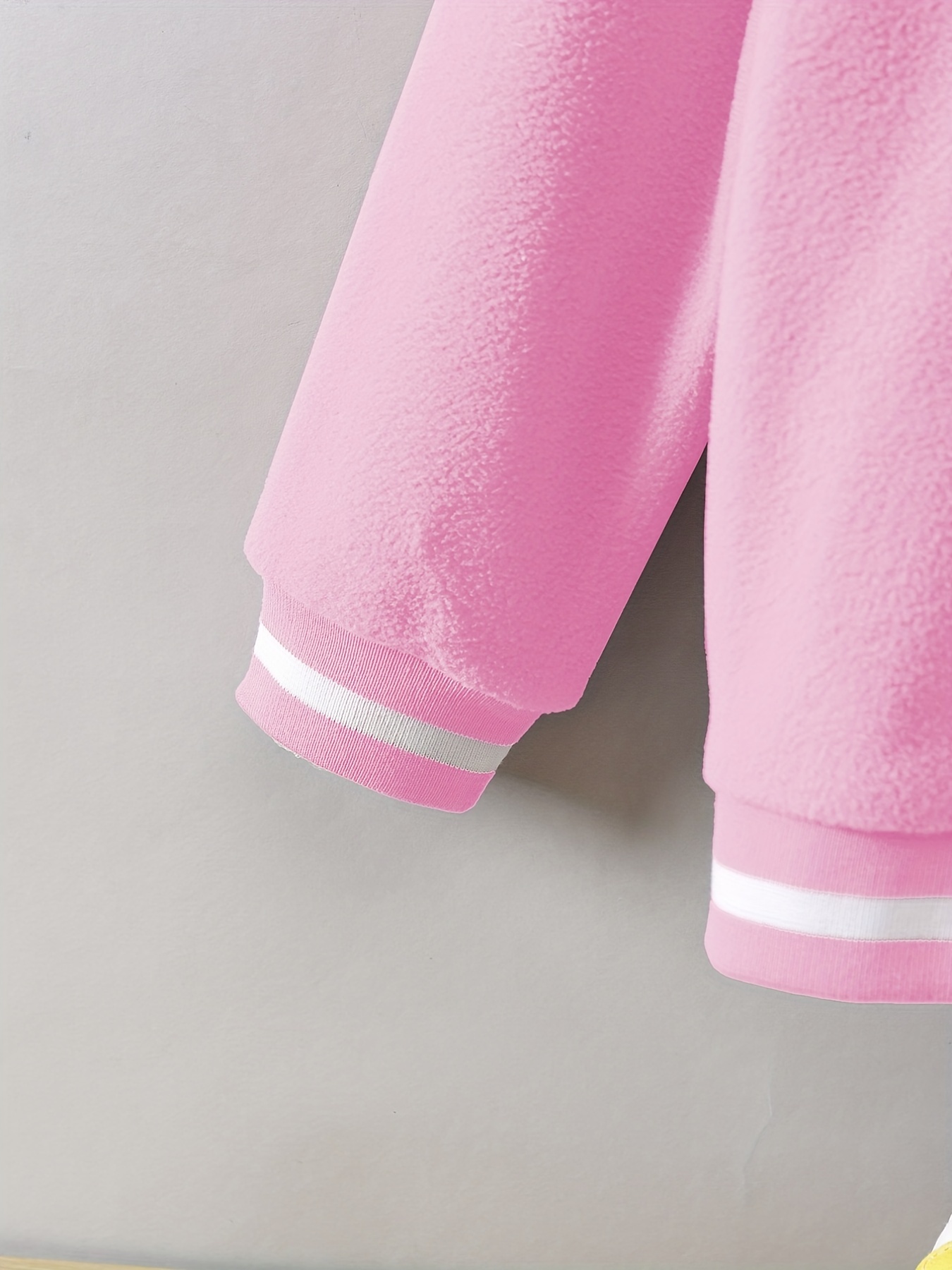 Girls Casual Fleece Letter Print Varsity Jacket Preppy Style - Temu