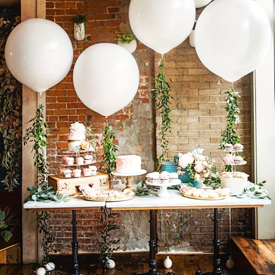 White Balloons Latex Party Balloons Big White Thicker - Temu