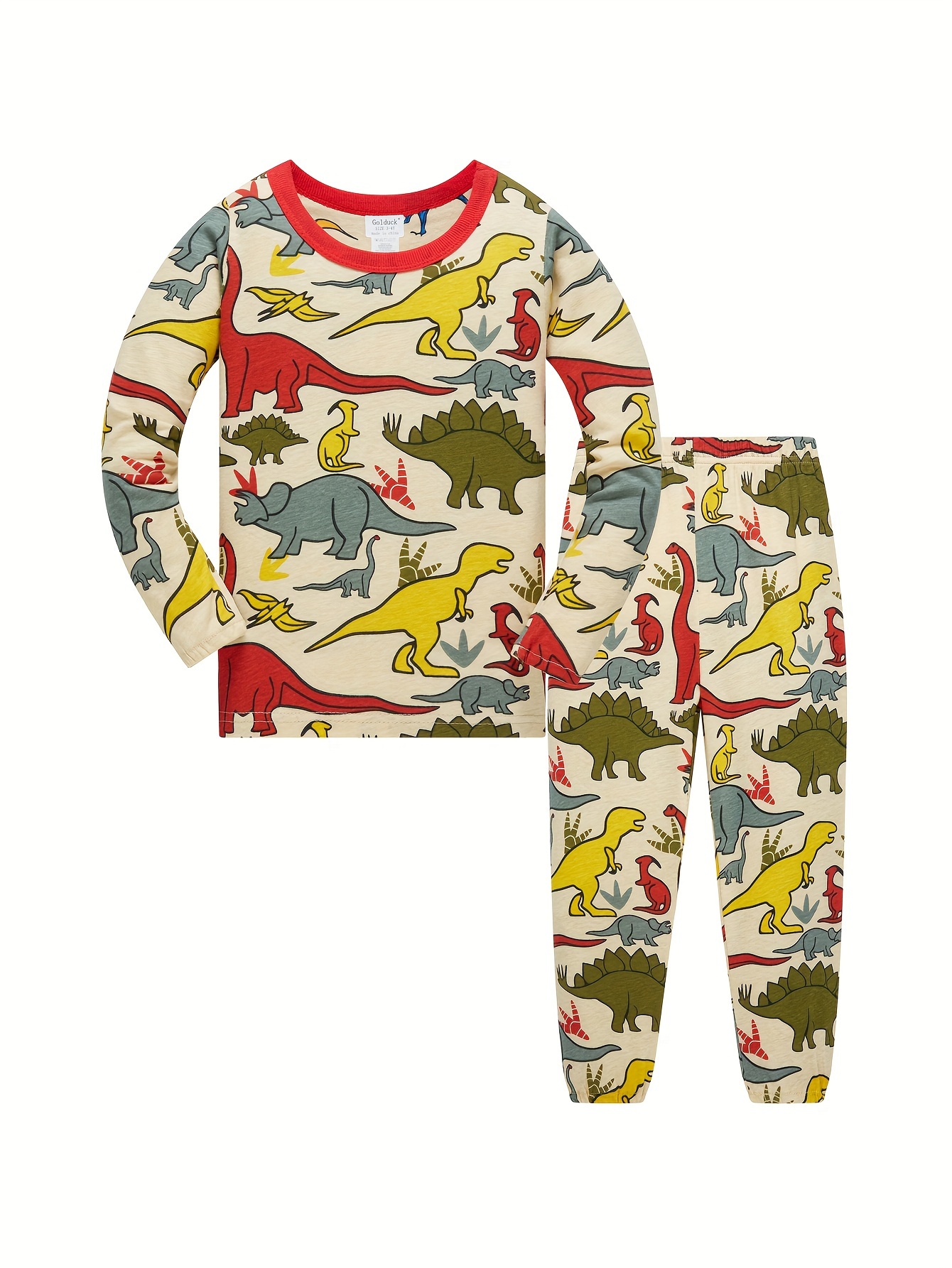 Toddler Boys Cotton Pajamas Set Cute Dinosaur Print Round - Temu Ireland