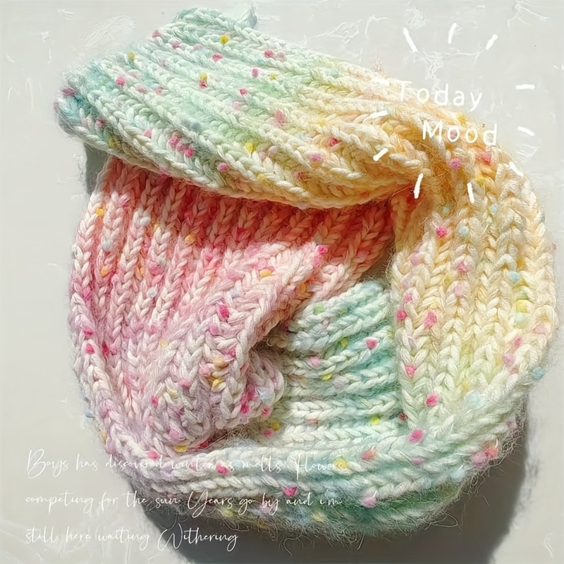 1pc 30 양모 70 아크릴 손으로 만든 Diy 그라데이션 색상 무지개 스카프 스레드 부드러운 그라데이션 색상 Diy 크로