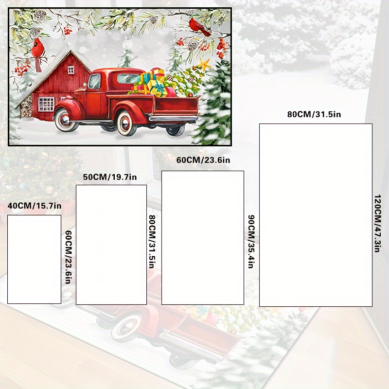 Christmas Red Truck Welcome Doormat Low Pile Indoor Outdoor - Temu New ...