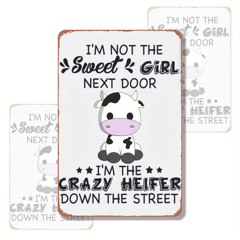 Vintage Metal Tin Sign Decor Quote Cow Comedy Cow Satirical - Temu ...