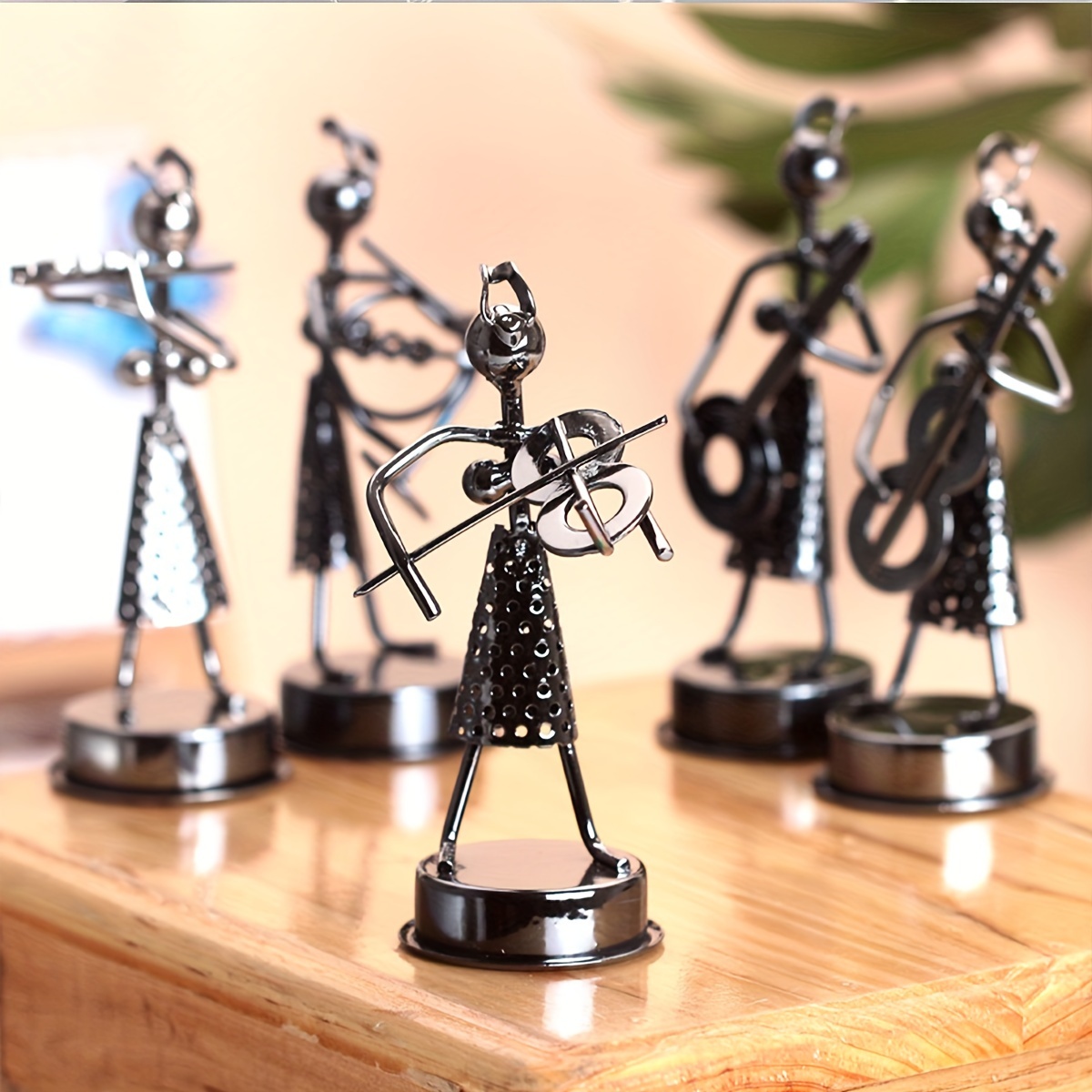 Metal Musician Guitarist Statue Musical Instrument Little - Temu
