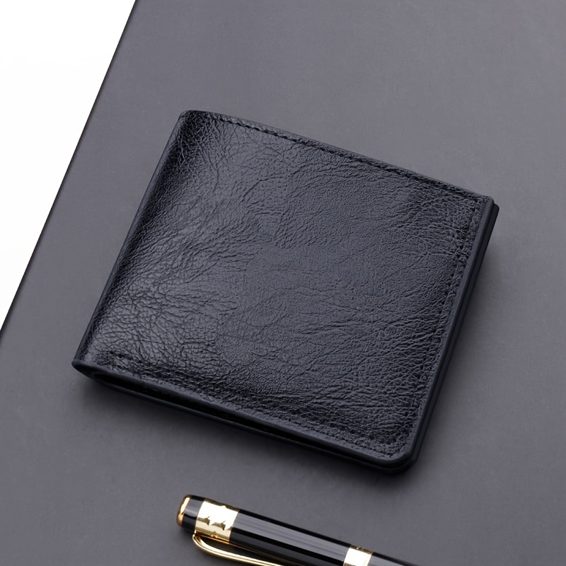 1pc Mens Round Corner 2 Fold Snap Button Wallet Card Holder - Temu