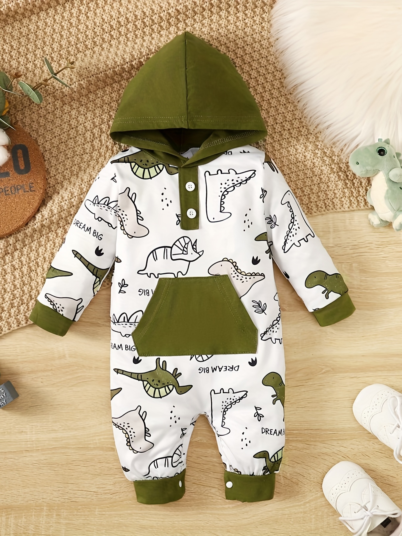 Toddler Baby Hoodie Hooded Cute Dinosaur Print Long Sleeve - Temu Australia