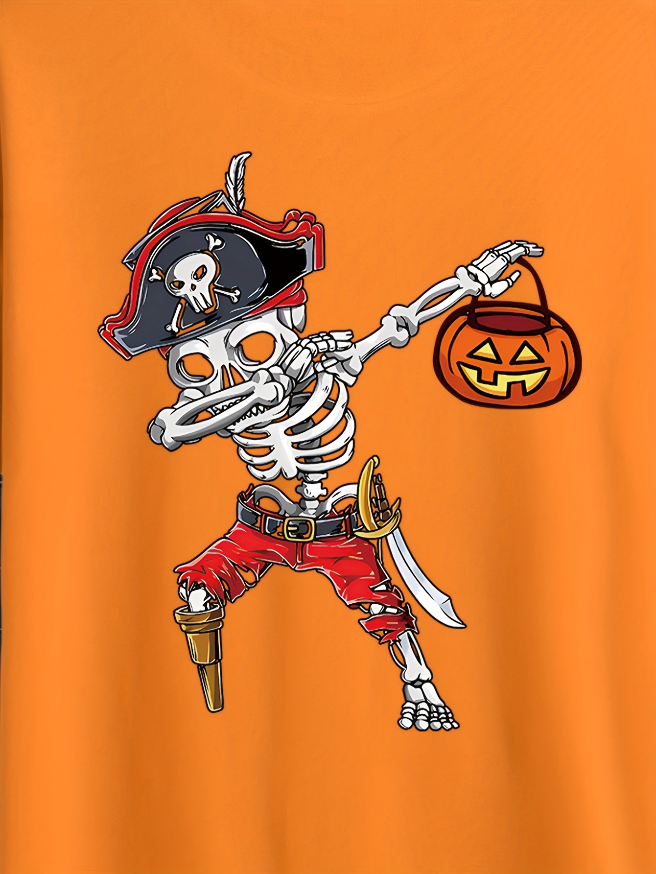 Cool Skeleton Pirate Hat Pumpkin Graphic Print Trendy - Temu Australia