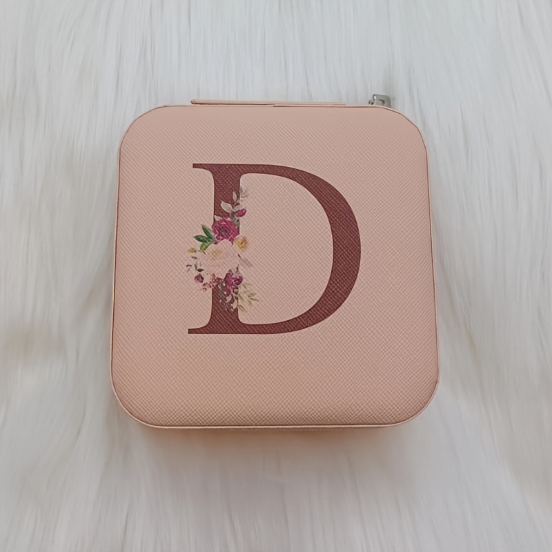 Mini Letter Flower Pattern Square Jewelry Box Lightweight - Temu United ...
