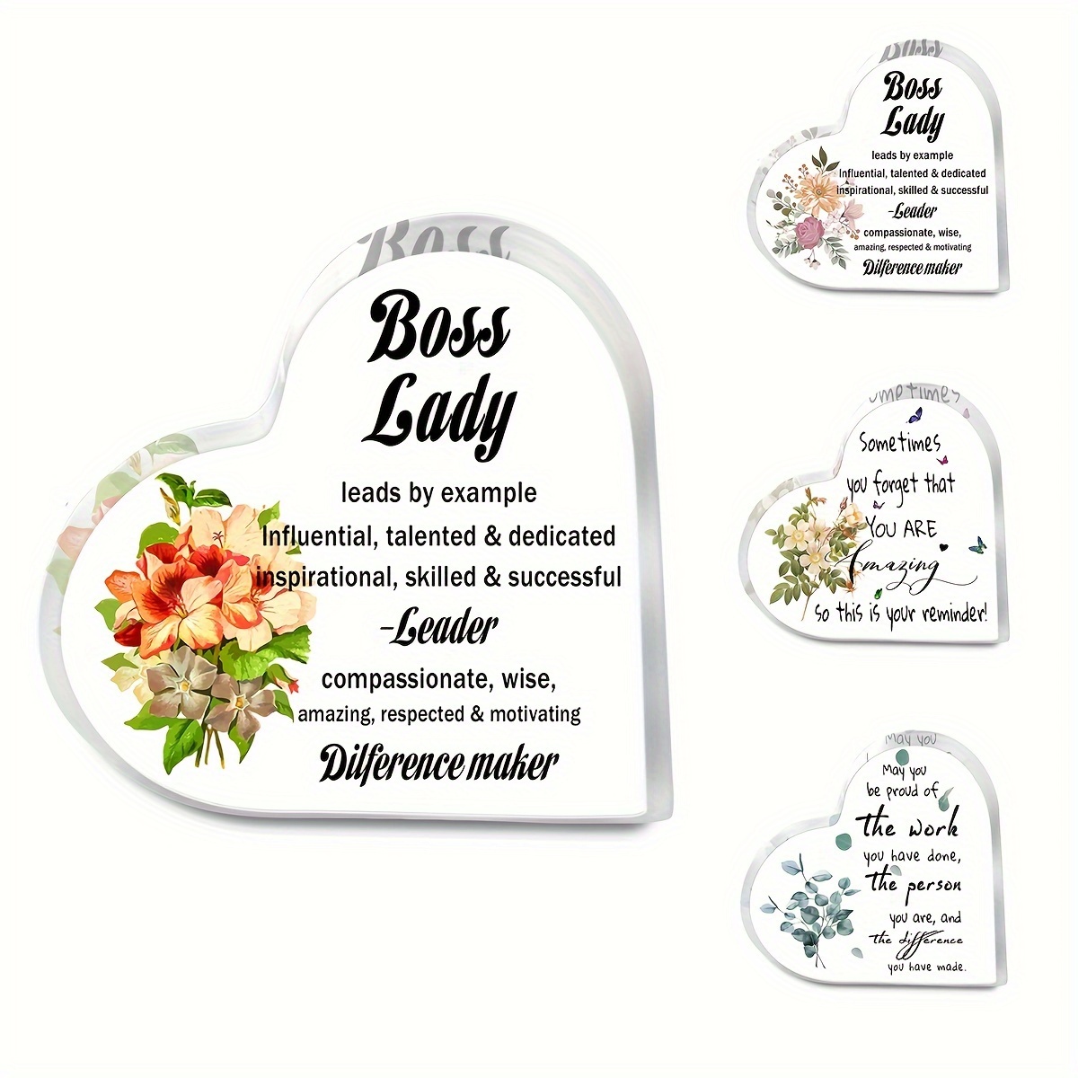 1pc Heart Shaped Acrylic Ornament Christmas Decoration Indoor Home