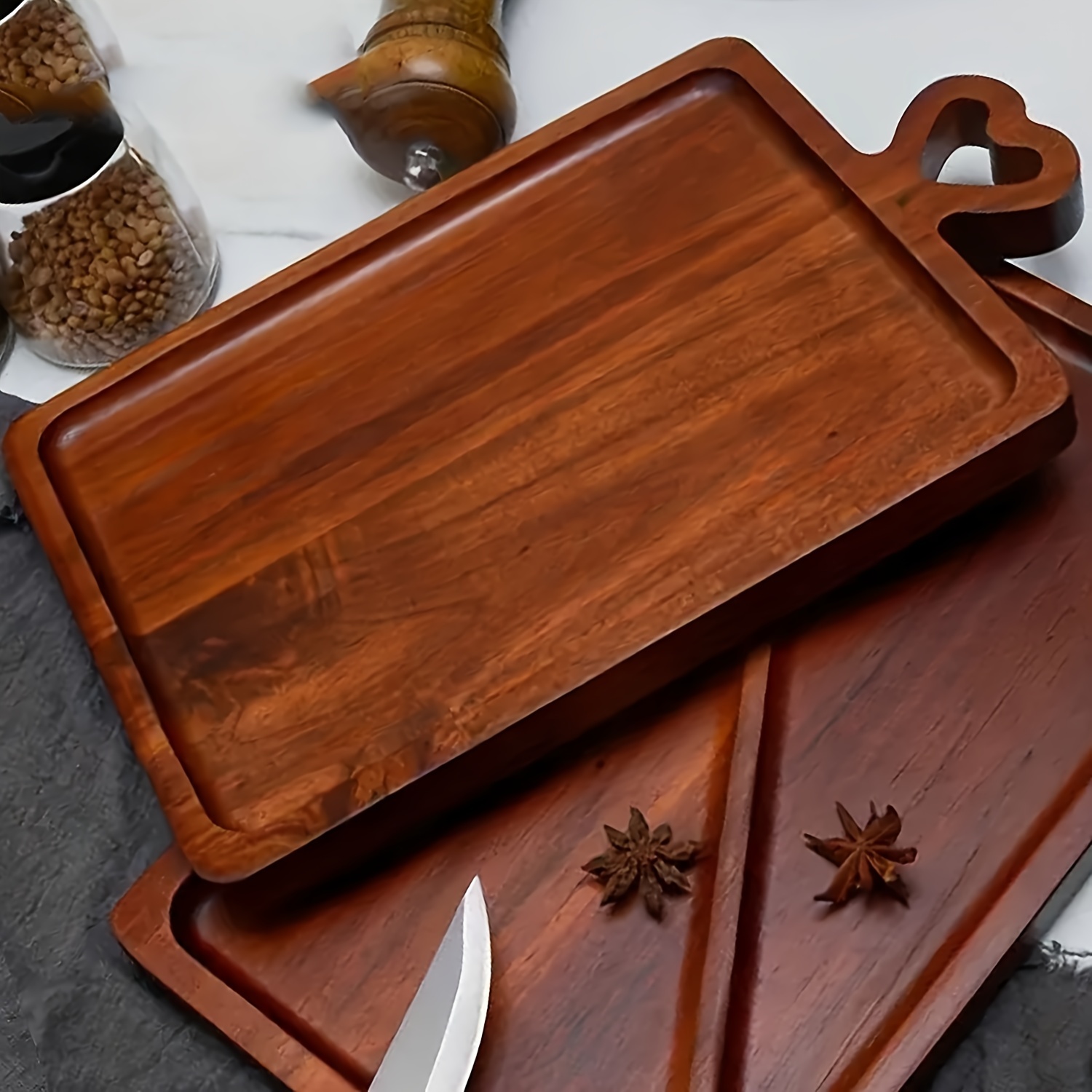 Acacia Wooden Serving Tray Snacks Coffee - Temu Norway
