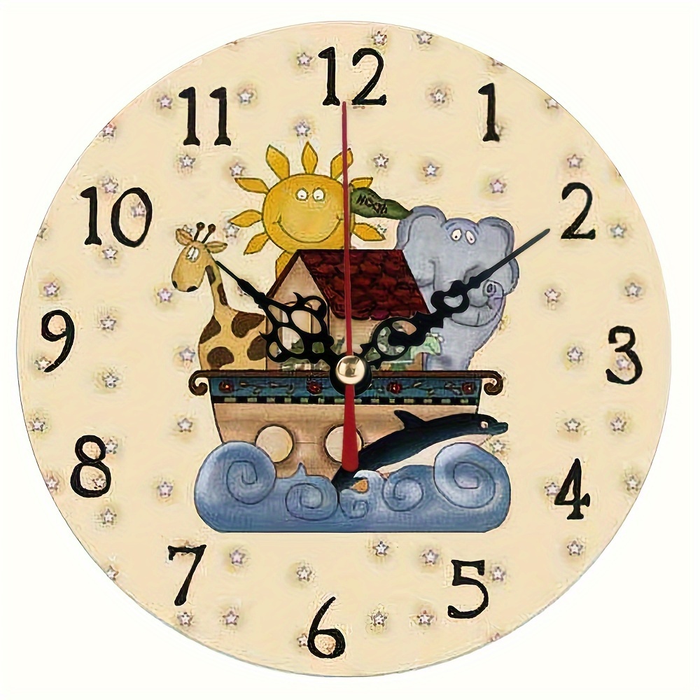 Wooden Wall Clocks Art Motif Clock Silent Non ticking Wall - Temu Australia