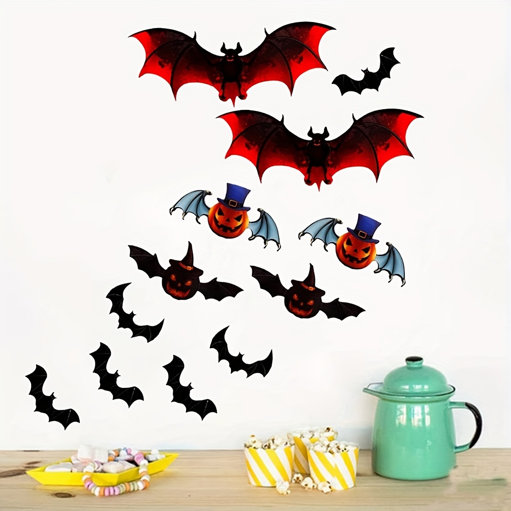 Creepy Bat 3d Sticker Wall Art Halloween Decor Home Outdoor - Temu Canada
