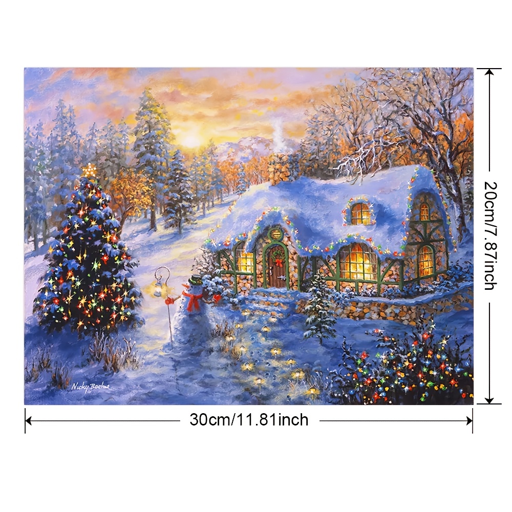 Classic Christmas Wall Art Sunset Snowman Print Picture Home - Temu ...