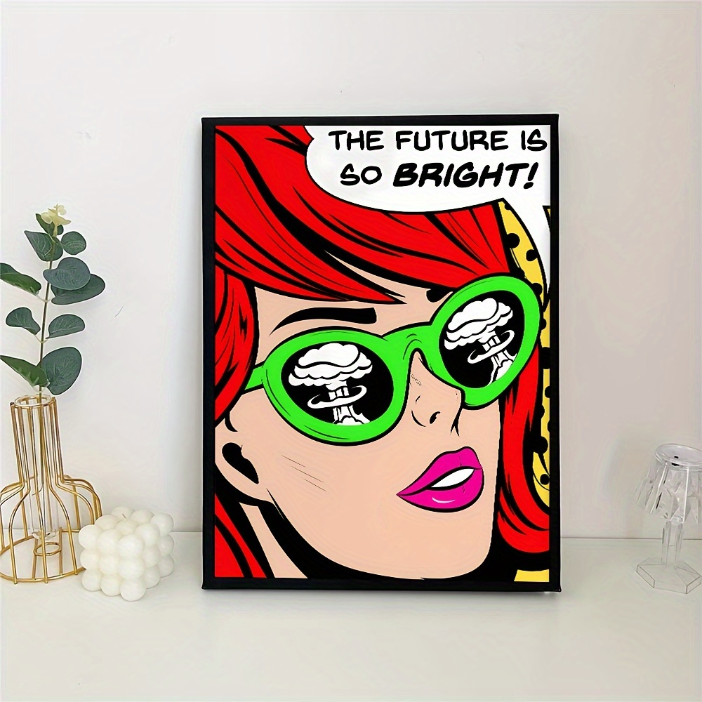 canvas poster modern art cartoon girl inspirational motto - Temu Australia