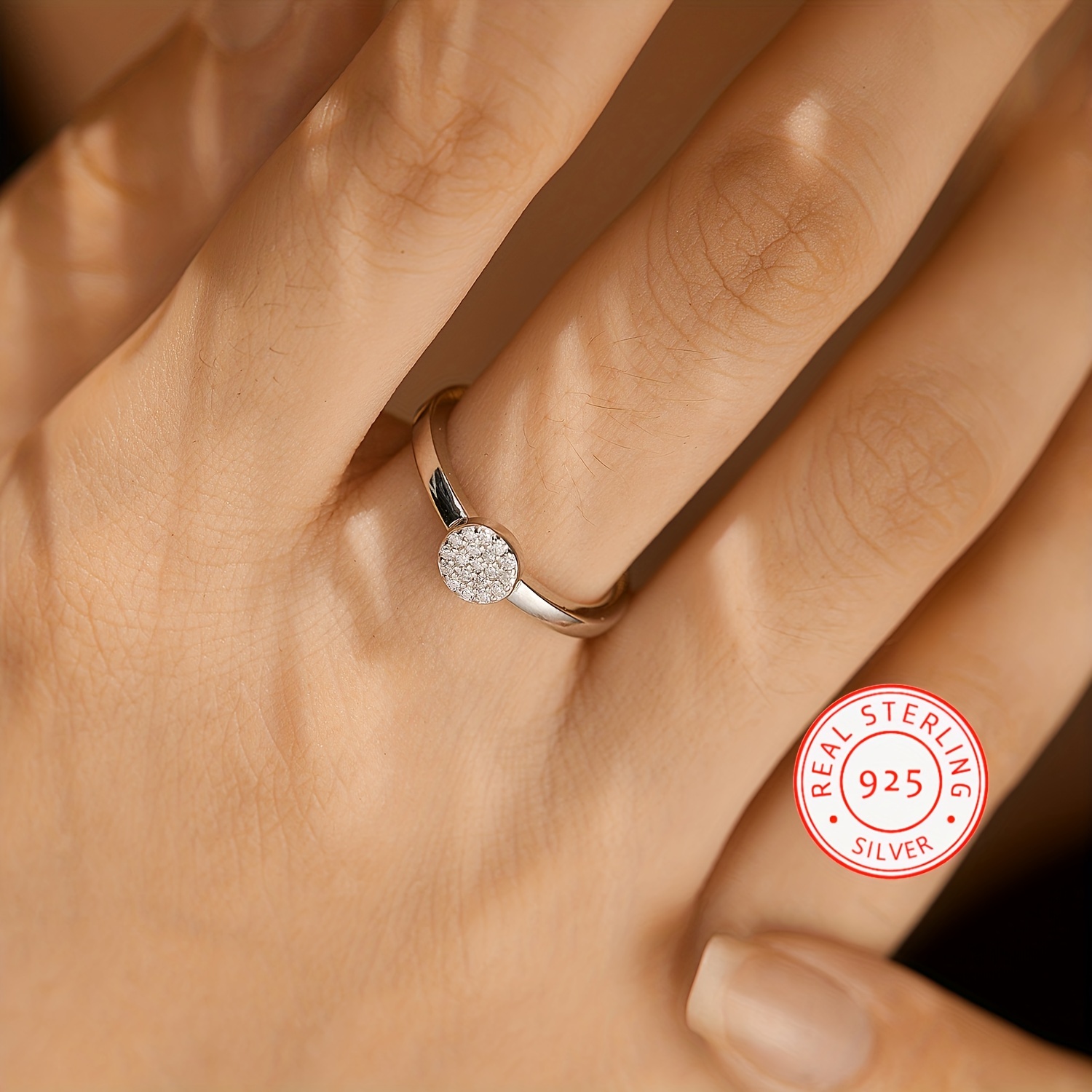 1 Stück Ring 925er sterlingsilber 18 Karat Gepflasterter - Temu Switzerland