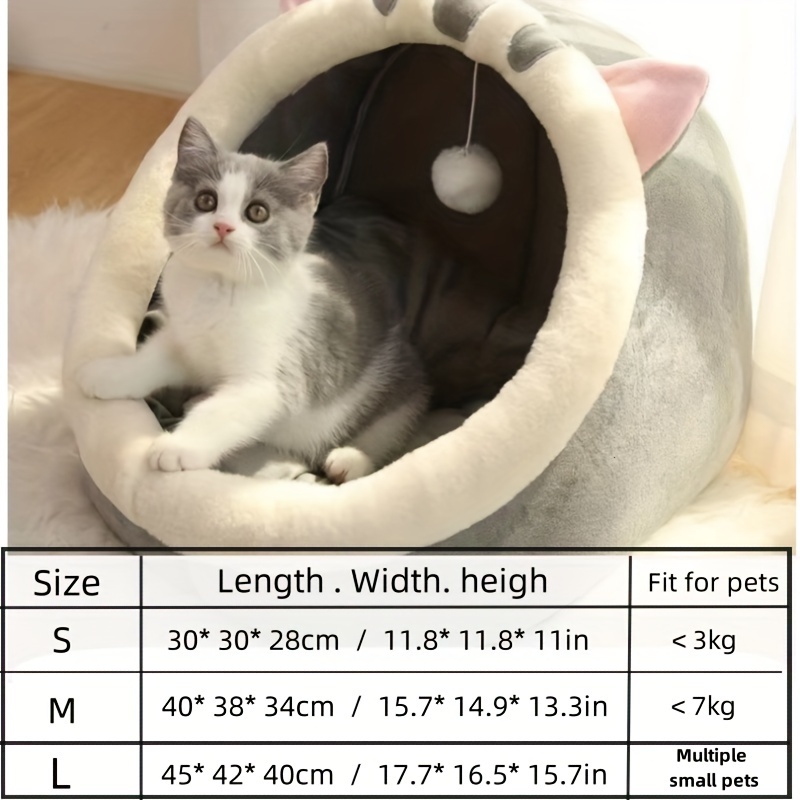 Cat Bed Warm Cat House Pet Bed Sleeping Soft Comfortable Cat - Temu