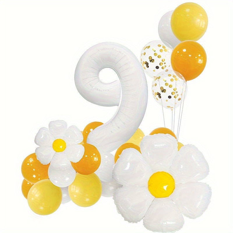 Daisy Number 0 9 Balloon Set Birthday Party Decor - Temu Ireland