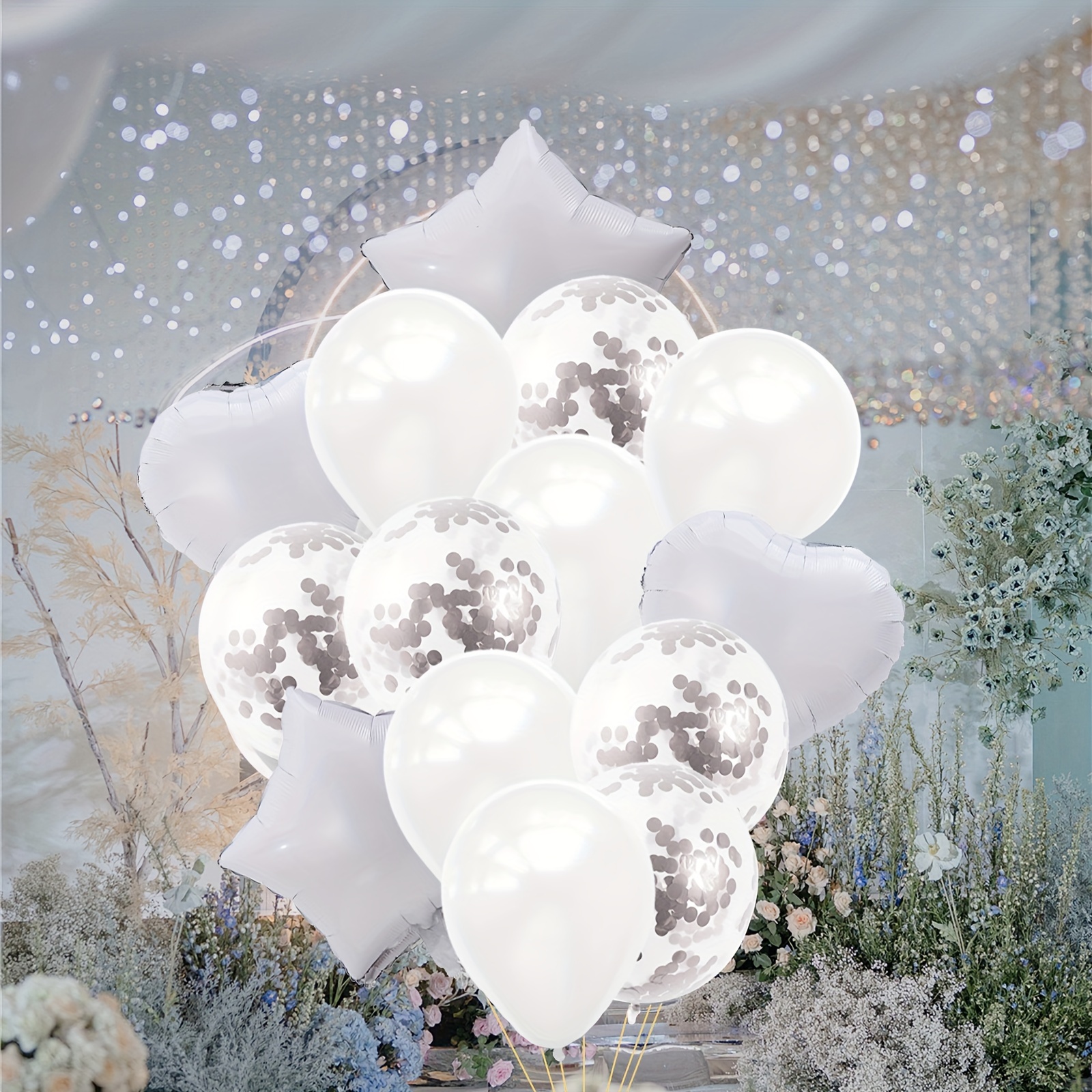 Star Heart Confetti Balloon Set New Year Decor Wedding Decor - Temu ...