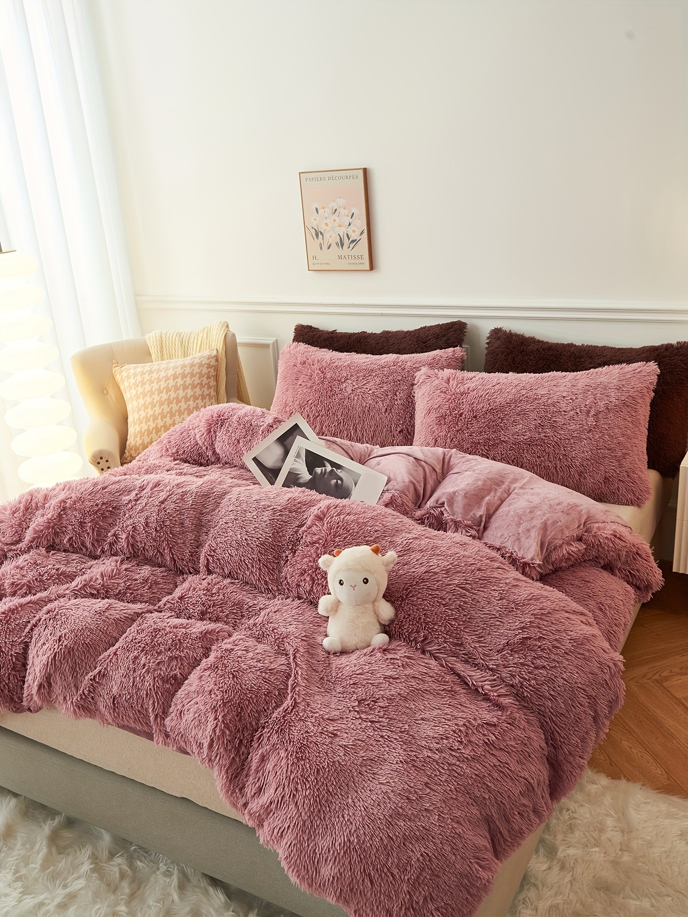 Plush Duvet Cover Set Cover + Without Core) Solid Color - Temu Canada