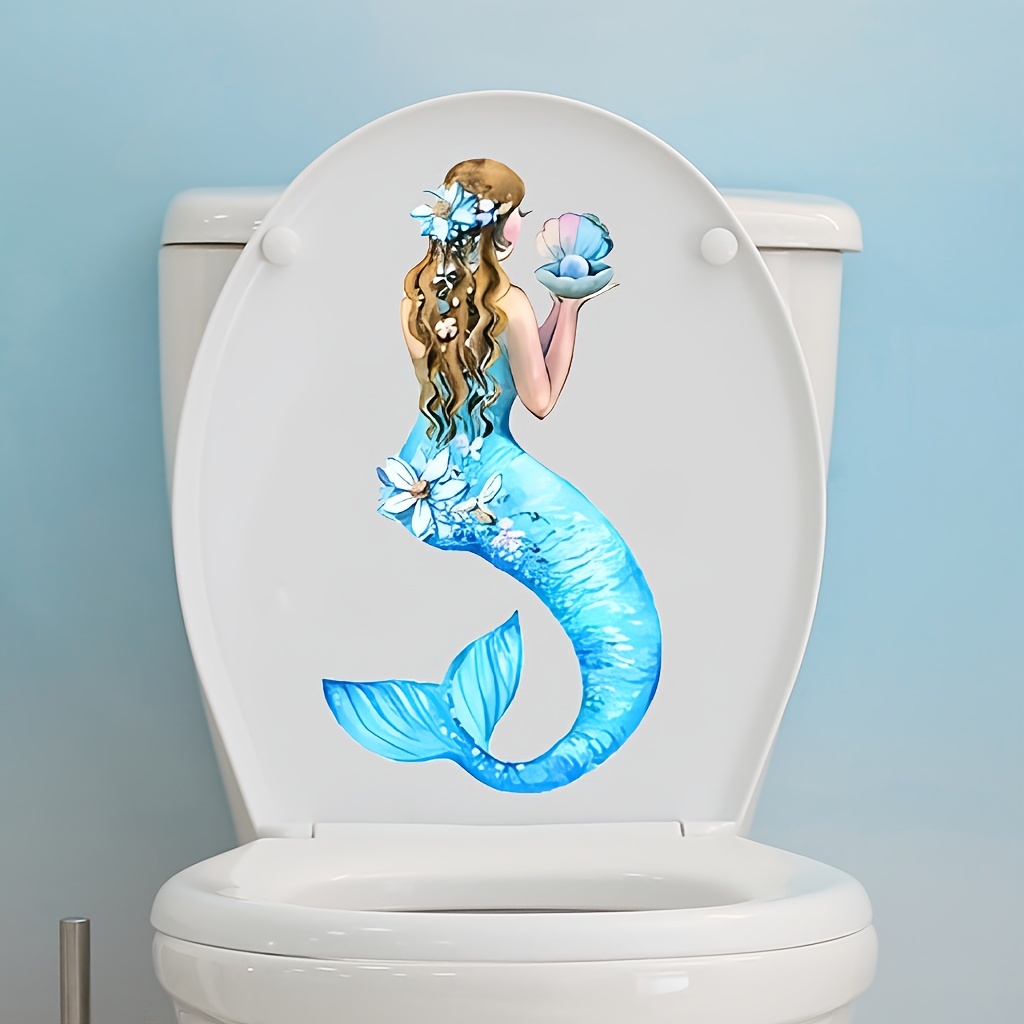 Blue Tail Mermaid Decorative Toilet Stickers Self adhesive - Temu Portugal