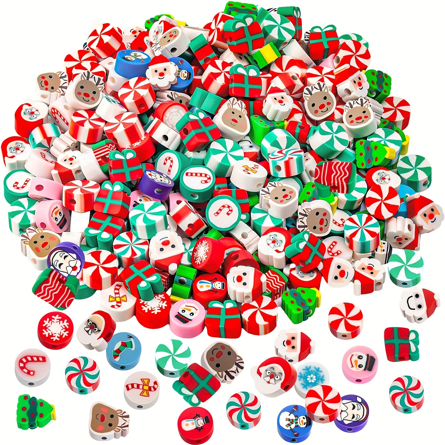 Christmas Polymer Clay Mixed Spacer Beads Jewelry Making Diy - Temu ...