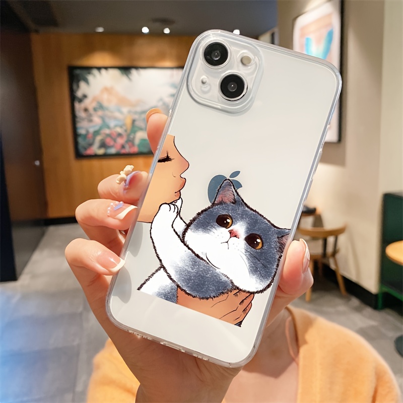 Kiss Cat Cute Kitten Cartoon Printed Phone Case For - Temu Australia