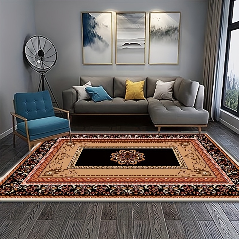 Vintage Abstract Floral Print Rug Tribal Style Floor Mat - Temu Australia