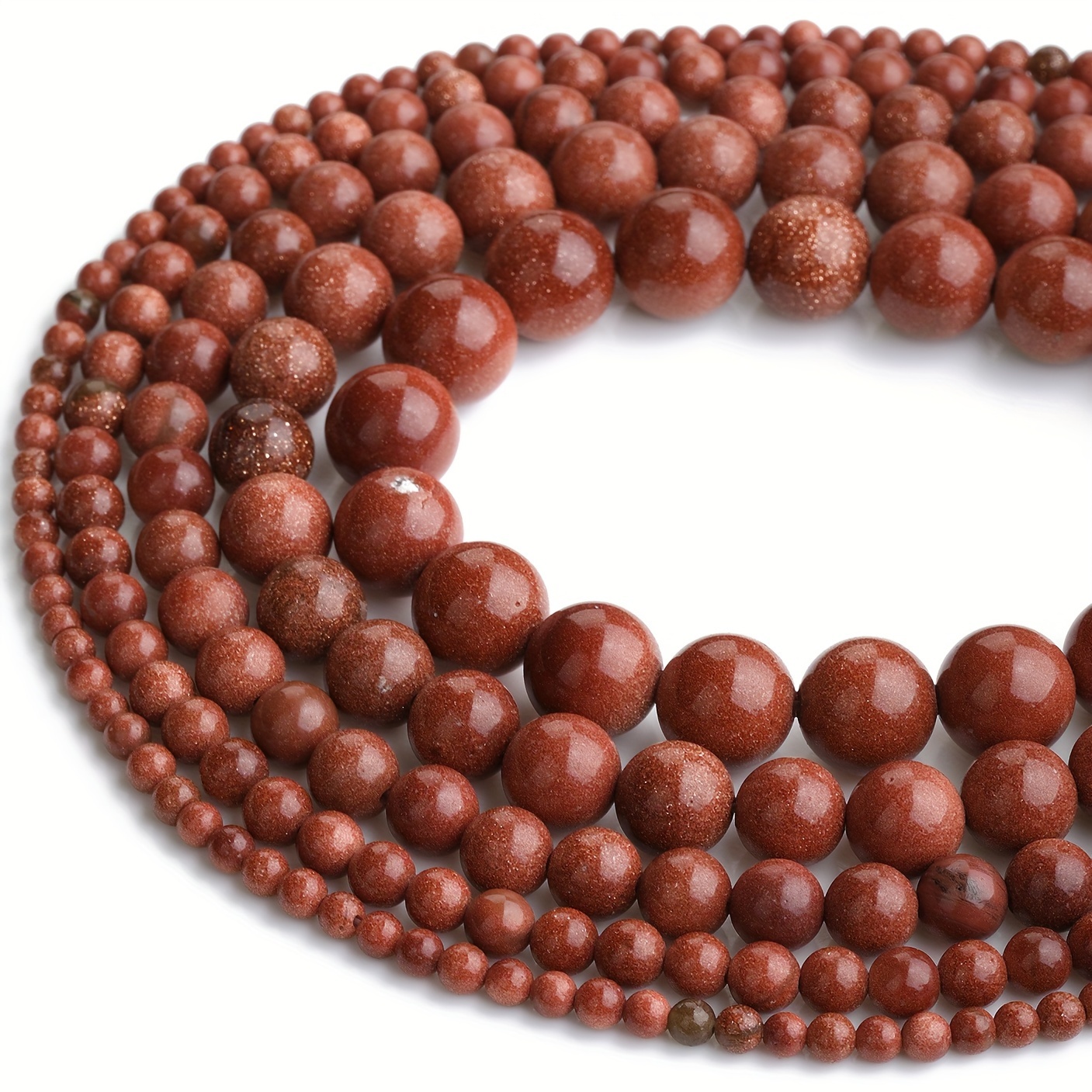 1 Strand Natural Golden Sand Round Loose Energy Crystal - Temu Canada